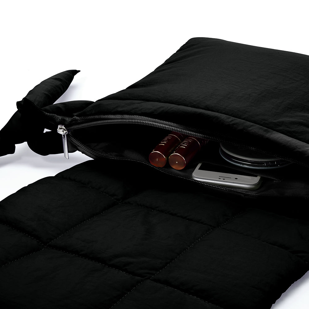 Nylon Quilted Puffer Crossbody Bag - Black – Mayim Bottle