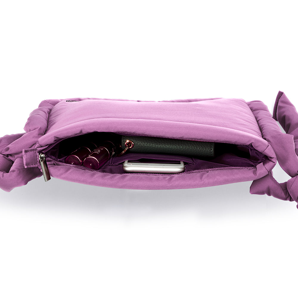 Nylon Zip Top Crossbody Bag - Purple – Mayim Bottle